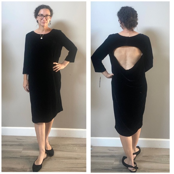 Ports 1961 | Dresses | Nwt 55 Ports 961 Black Silk Velvet Lbd Chic ...